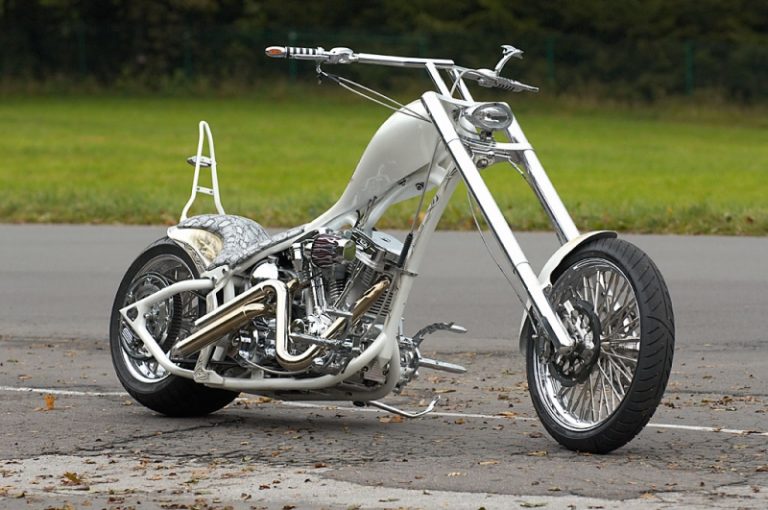 Hollywood Choppers High Neck White Pearl – Champion Motorräder